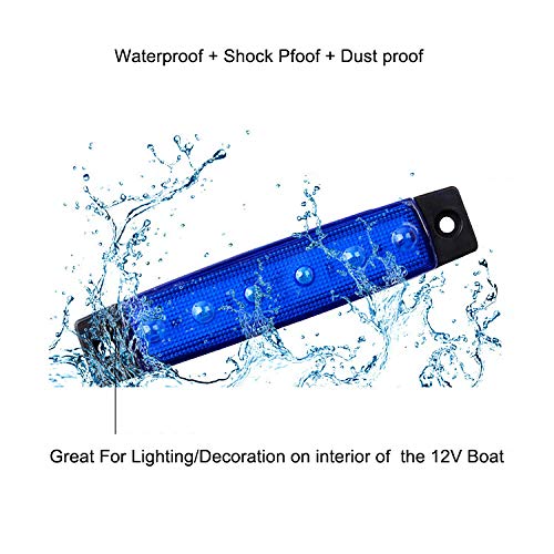 HONG 111 Marine Boat Lights, Utility Led Interior Lights for Boat Deck Courtesy Cockpit Decoration Light, 12V Waterproof Boat Navigation Lights for Bow and Stern, Kayak Lights (10 Pack) (Blue)