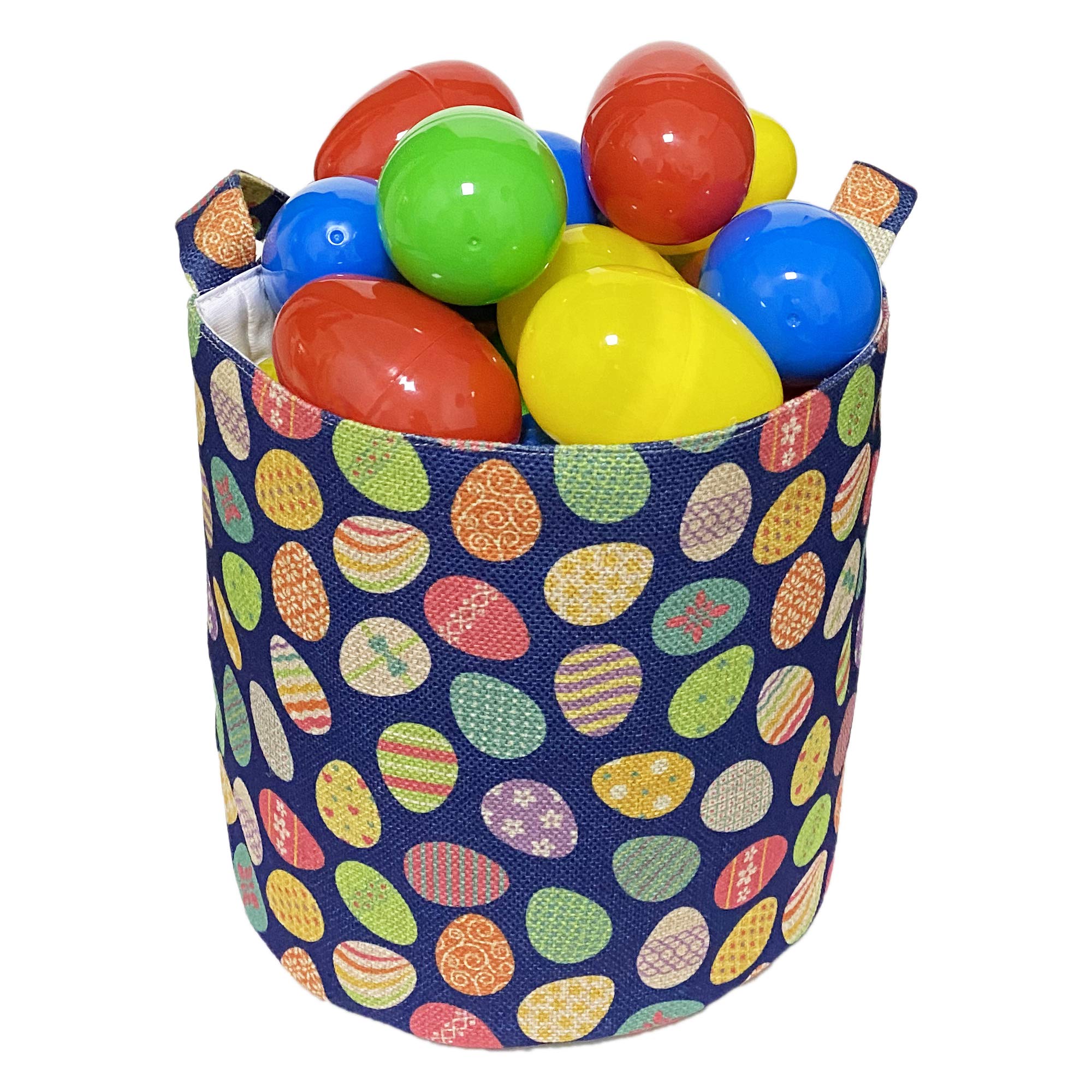 ETIUC Easter Eggs Basket for Kids Easter Eggs Hunt Bag Carrying Candy Gifts Bag Toys Bucket Burlap Linen Tote Easter Decorations
