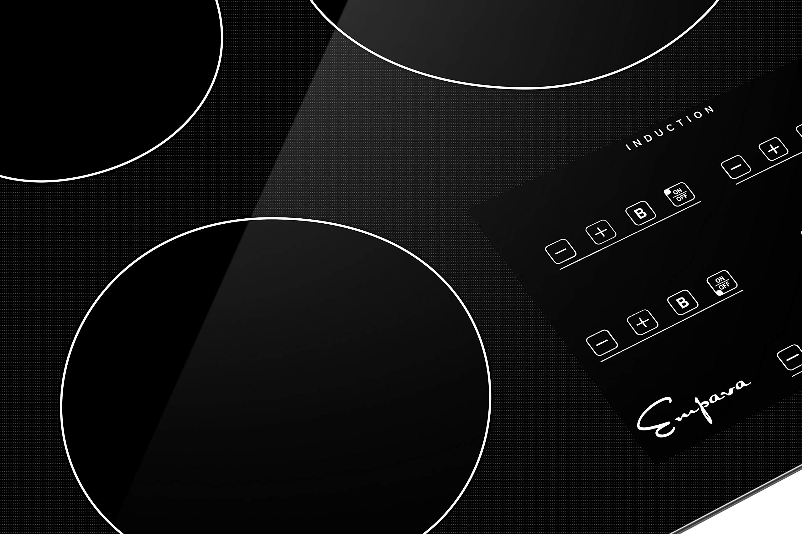 Empava 30” Electric Stove Induction Cooktop with 4 Power Boost Burners Smooth Surface Vitro Ceramic Glass in Black, 30 Inch