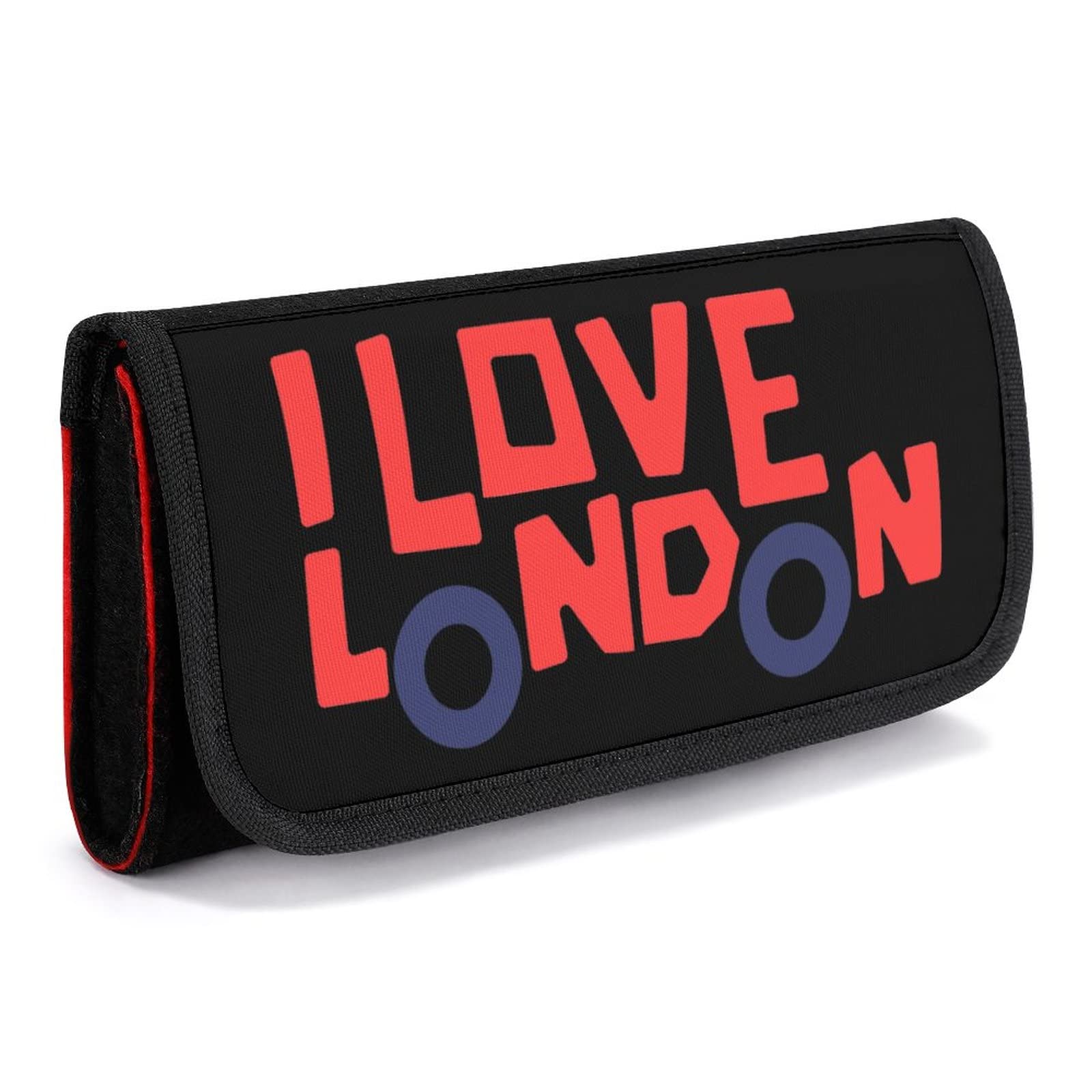 I Love London Funny Bus Carrying Bag Compatible with Switch Protective Case Slim Felt Pouch with 5 Game Cartridges Holders