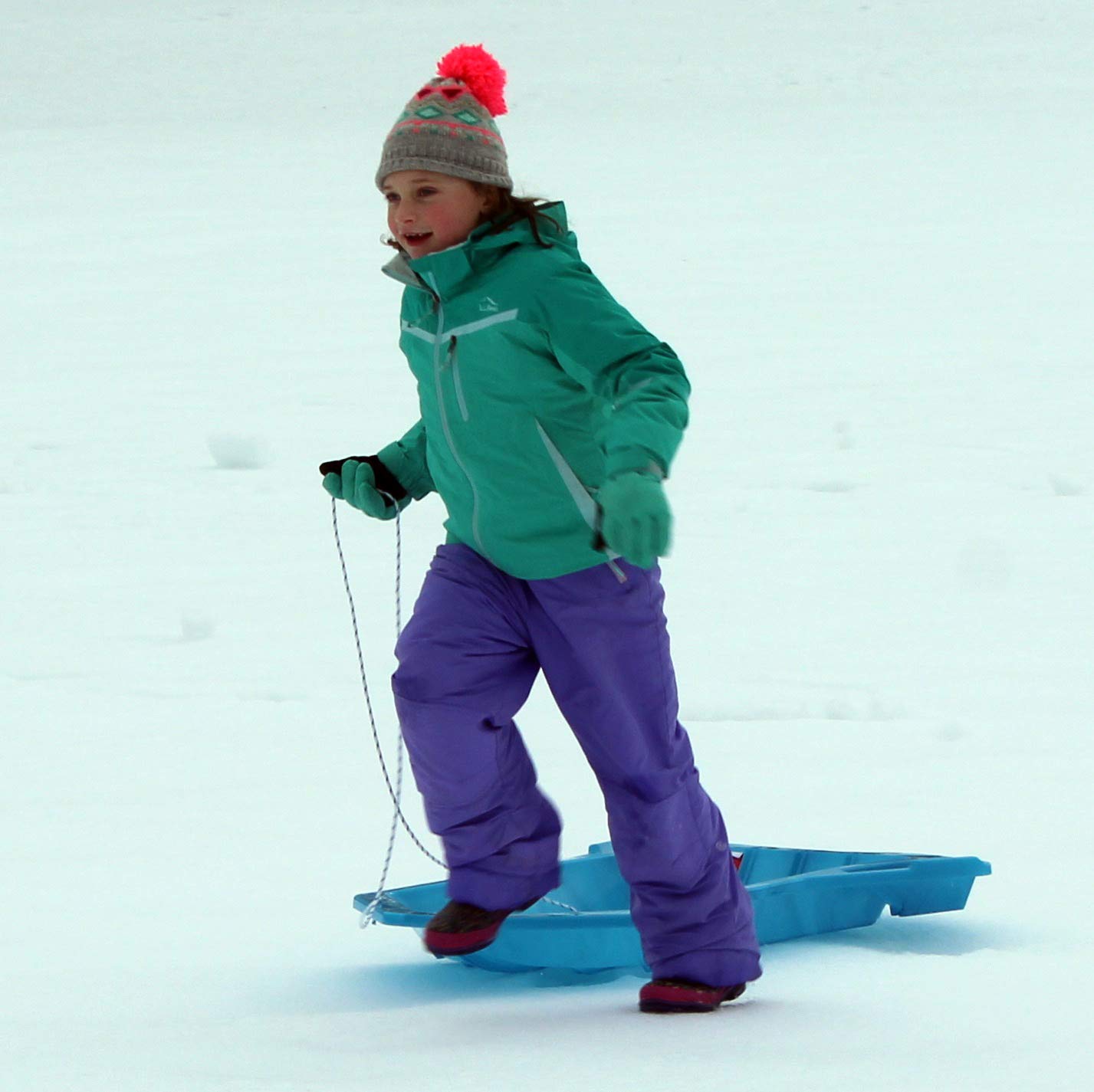 Flexible Flyer Slalom Master Steerable Snow Sled. Plastic Sno Slider Bobsled (48 x 26 x 4 inches)