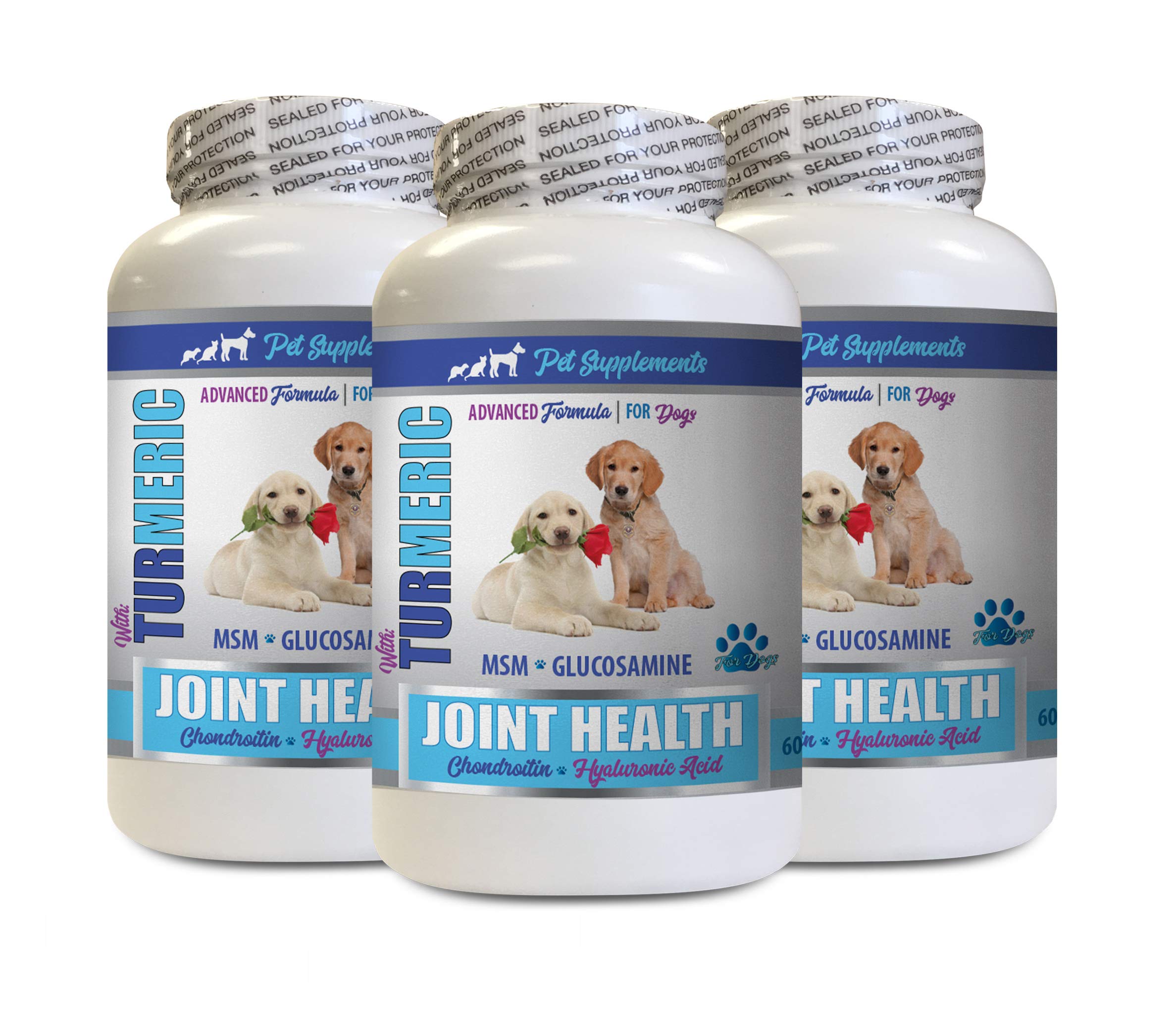 PET SUPPLEMENTS Dog Joint and Hip Supplement - Turmeric Joint Health for Dogs - Advanced Formula for Joints - Turmeric for Dogs Powder - 1 Bottle (60 Tablets)