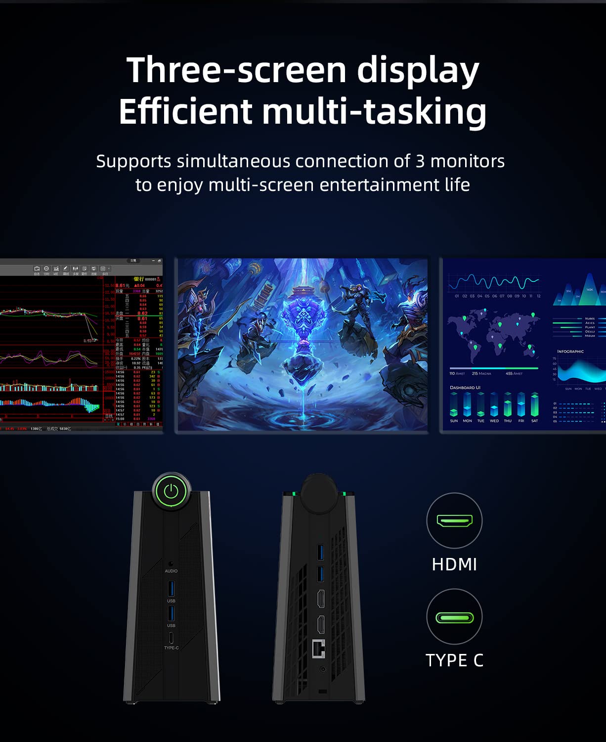 OASLOA Gaming PC AMD Ryzen 9 5900HX 4.6Ghz Processor 32GB DDR4 512GB NVMe M.2 SSD Desktop Computer RGB Light and Mode Adjustable Mini PC Support WiFi 6 and Bluetooth 5.0
