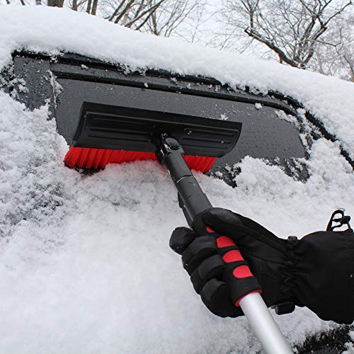 Flexible Flyer Extendable Car Ice Scraper, Snow Brush Broom & Windshield Squeegee for SUV Truck
