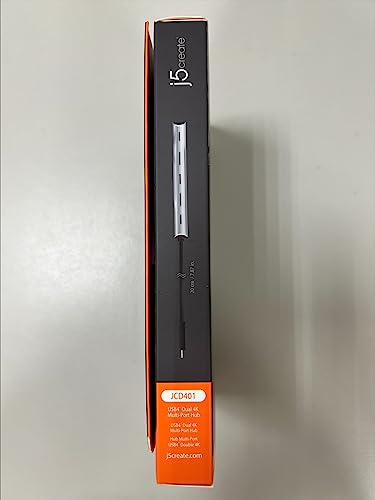 j5create USB4 Dual 4K Multi-Port Hub -5 in 1 USB4 Hub with PD 85W, Dual 4K Display, DisplayPort 1.4, USB-A, USB-C Ports | for Macbooks, Windows Laptops, Thunderbolt 3/4, and USB4 Devices (JCD401)