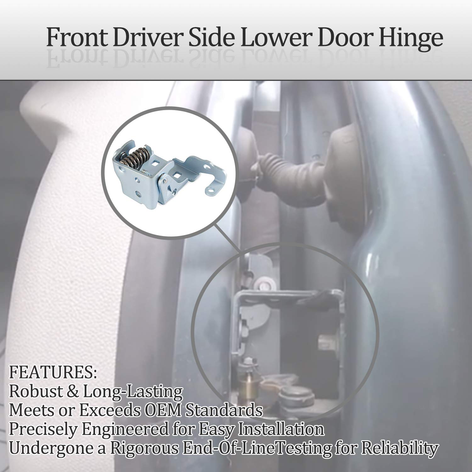 Front Left Driver Side Lower Door Hinge Replaces 20969645 Compatible with 2007-2014 Chevy Silverado Suburban Tahoe Avalanche GMC Sierra Yukon Escalade