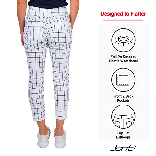 Jofit Apparel Women's Athletic Clothing Slimmer Crop Pant for Golf & Tennis, Size Large, Window Pane