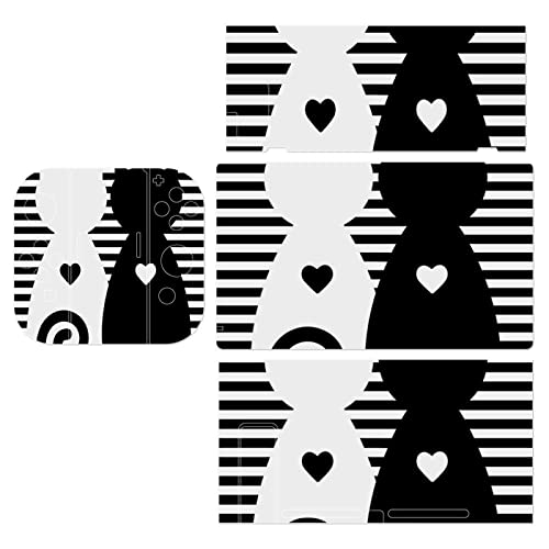 Lovers Heart Cats Decal Stickers Cover Set Full Wrap Skin for Switch Protection Faceplate Sticker for Switch
