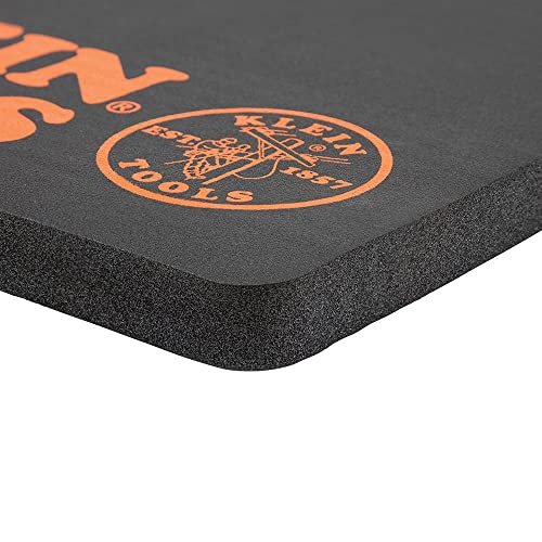 Klein Tools 60135 Kneeling Pads, Adult Mens Soft Thick Closed Cell Soft Foam Professional Tradesman Pro Pads with Handle, Black