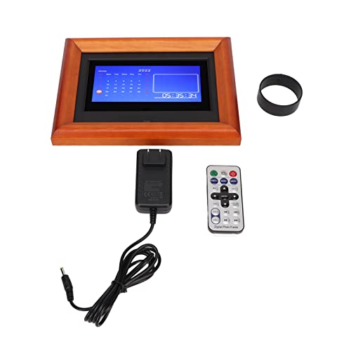 Digital Photo Frame, Stereo Speaker Digital Photo Album 7 Inch Remote Control for Party (US Plug)
