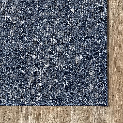 nuLOOM Elspeth Casual Faded Machine Washable Area Rug, 4x6, Navy