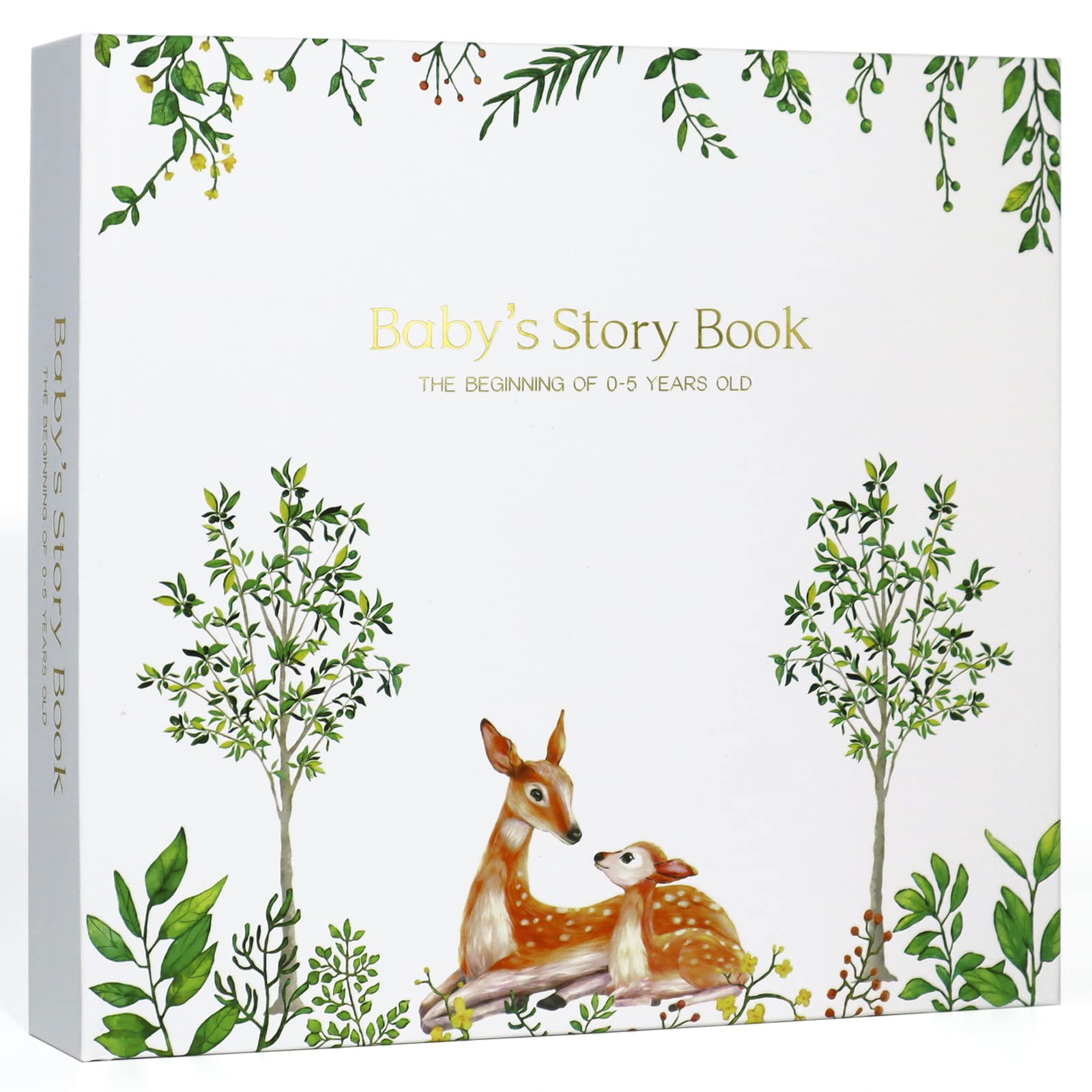 orchidcoa Keepsake Baby Memory Book Girl or Boy, Pregnancy Scrapbook Journals for First 5 Year Time Moms, Gender Neutral Baby's Record Milestone Reveal Gift