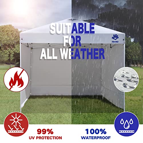 Fanpat Instant Canopy Tent Sidewalls for 10x10 Pop Up Canopy Waterproof,99% UV Protection,3 Piece Sidewalls, White(3PCS Sidewall Only, Canopy Tent NOT Included)