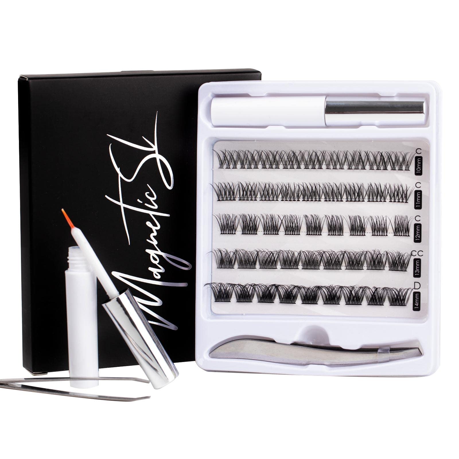 Magnetic SL Individual Lashes 45 Cluster 5 Styles DIY False Eyelashes Natural Look C CC D Curl Reusable Fluffy Soft With Clear Glue Strong Hold 10-14MM