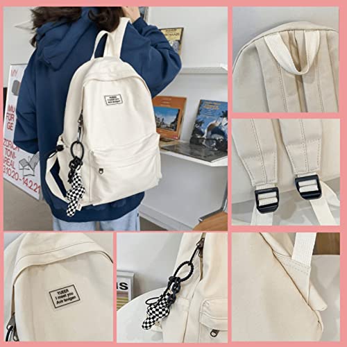WEIIYONN Kawaii Backpack for Women Aesthetic Book bag Laptop Backpack Casual Women's Daypack with Cute Accessories (Black)
