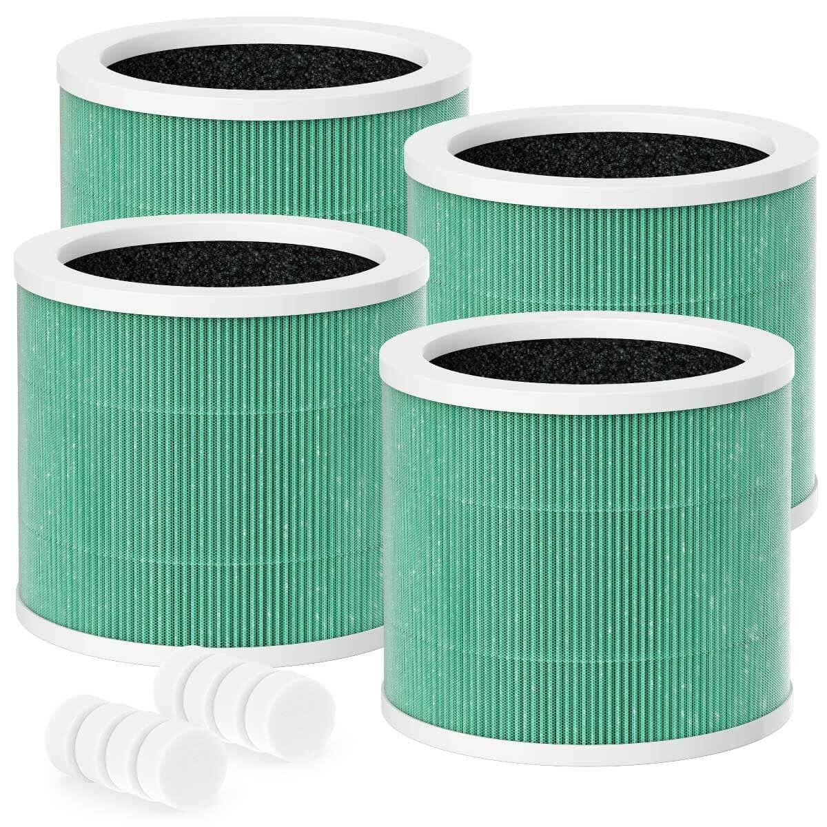 HY1800 Air Purifier Replacement Filter, Compatible with Loytio/AYAFATO/Honeyuan/IOIOW/CHIVALZ/MORENTO HY1800 Purifier, 3-in-1 Filtration, High-Efficiency Activated Carbon, True HEPA 13 Filter (4 Pack)
