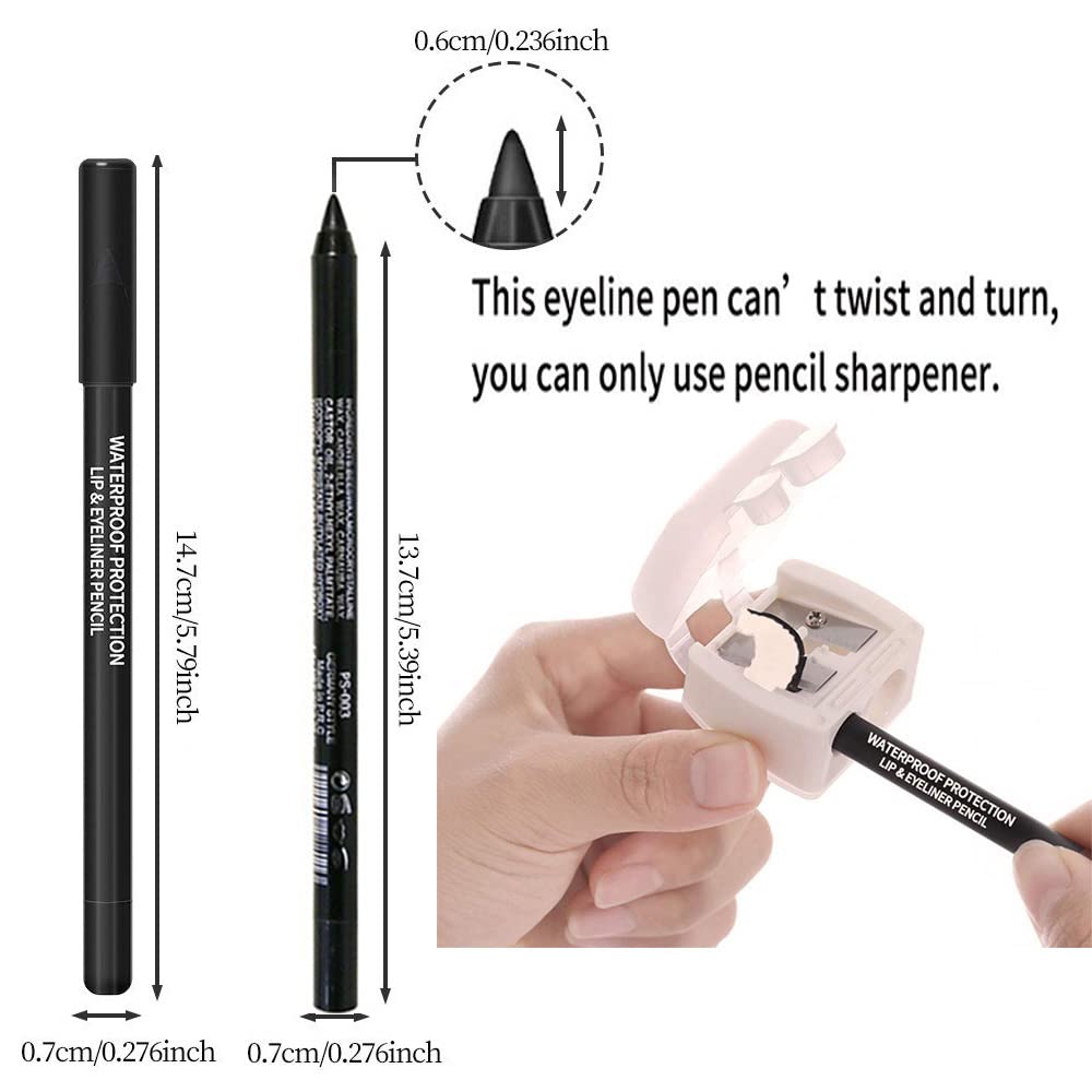 KARNAR 2Pcs Bright Green Dark Green Eyeliner Pen Set With Pencil Sharpener, Bright Green Dark Green, Colored Colorful Eyeliner Pencil Set, Pearl Metallic Glitter Eyeliner E2