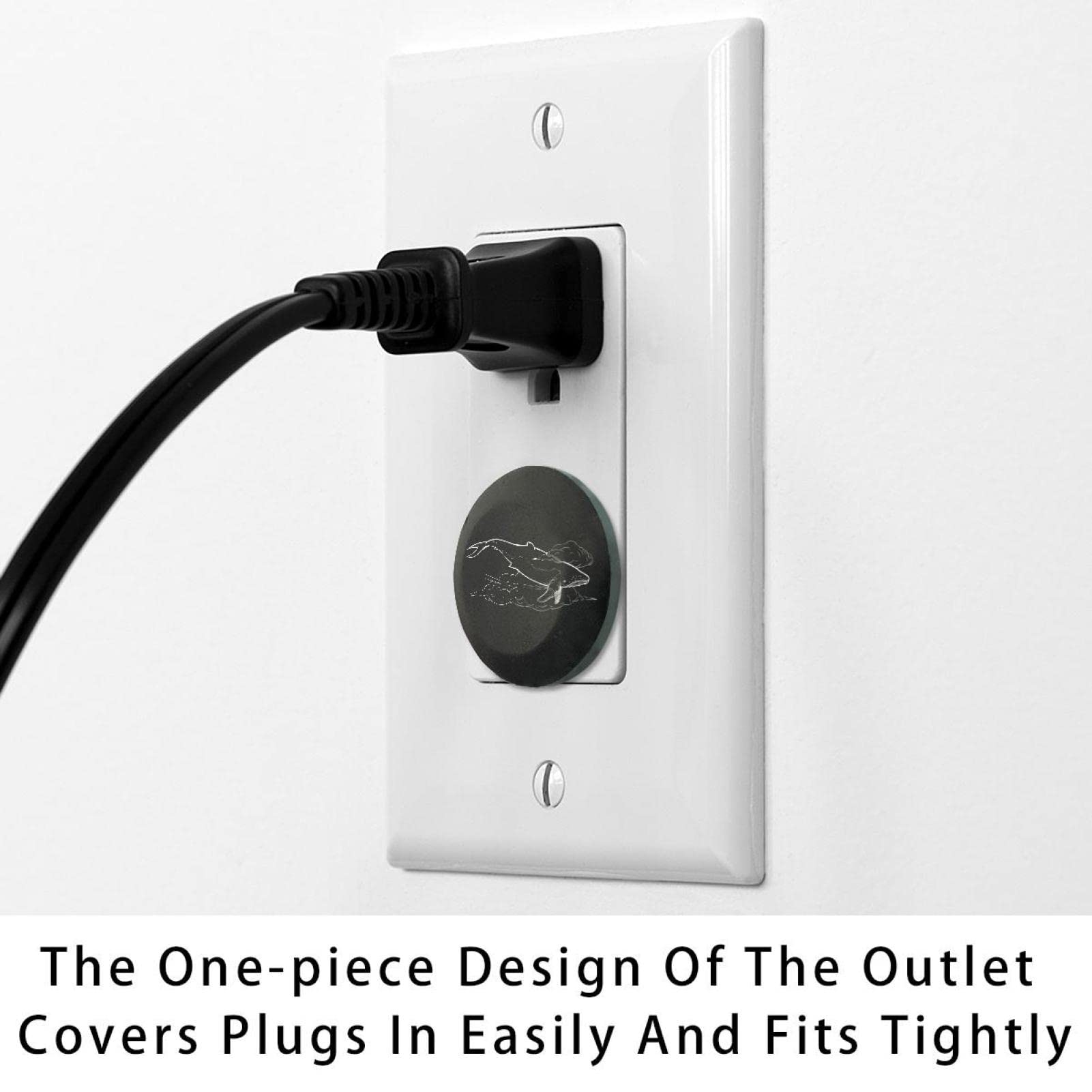 LAIYUHUA Outlet Covers Baby Proofing 24 Pack Steady Electric Plug Protector | Child Safety Plastic Outlet Covers | Easy Install | Shock Prevention- Whale Black