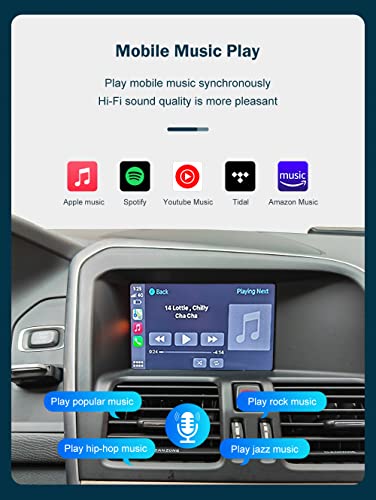 NINETOM Wireless Carplay Retrofit Kit Decoder for Volvo XC60 S60L V40 2014-2017 Year, Support Android Auto, Mirror Link, Rear Camera, Original Car Function