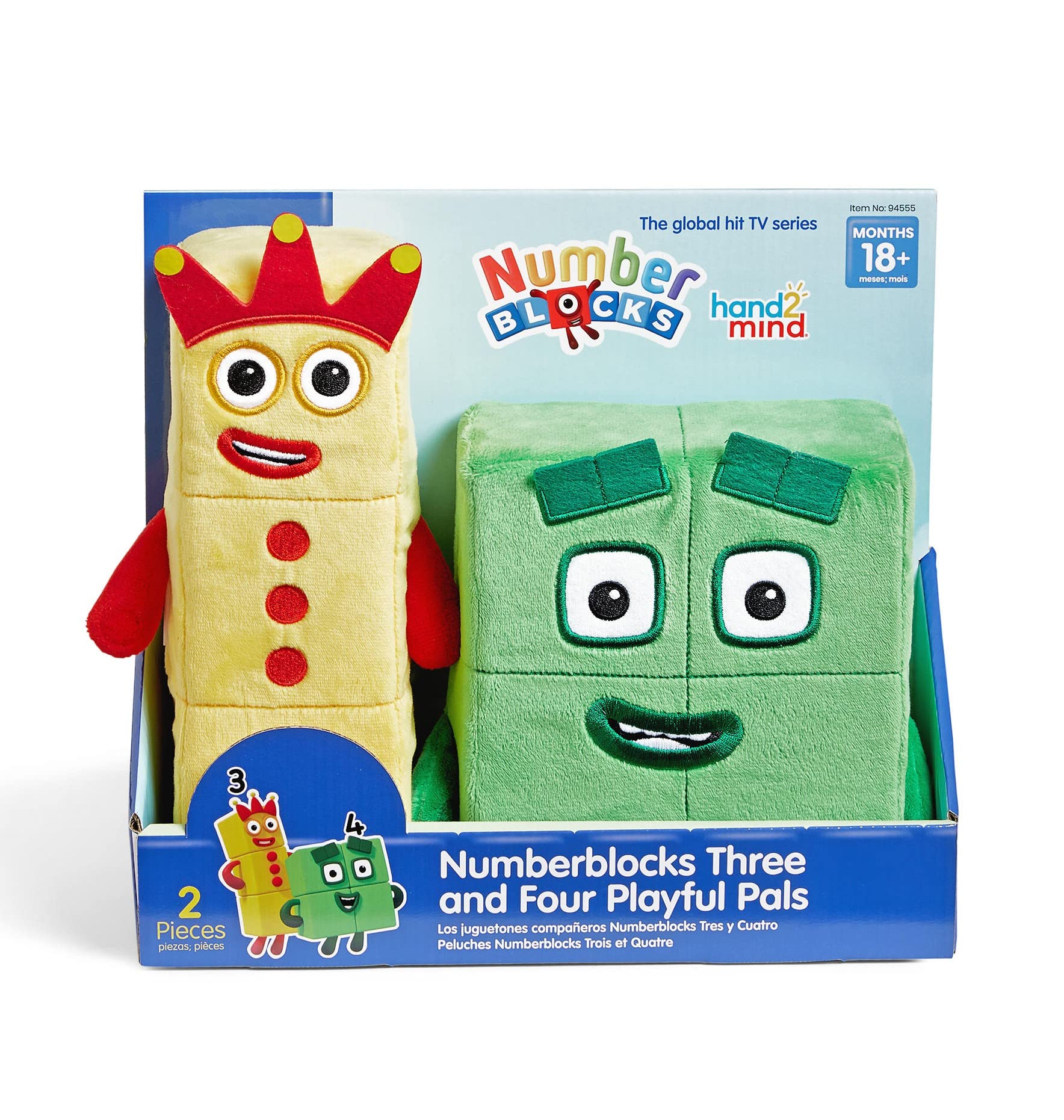 hand2mindhand2mind Numberblocks Three and Four Playful Pals & MathLink Cubes Numberblocks 1-10 Activity Set, 30 Preschool Learning Activities, Building Blocks for Toddlers 3-5