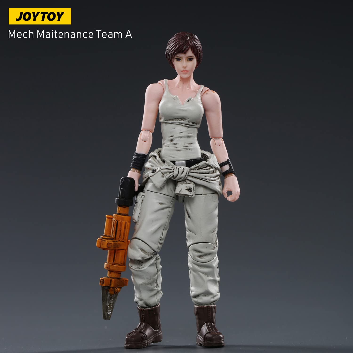 JOYTOY 1/18 Action Figures Dark Source Mecha 4in Mech Maintenance Team Soldier Figure Military Model Collection Toys Set of 6(Team A)