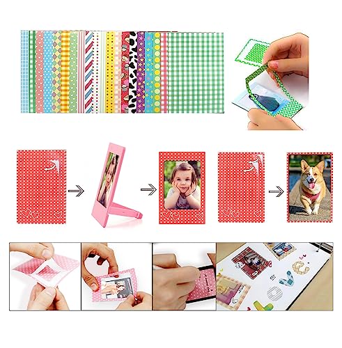 GEMHOPE Camera Accessories Colorful Bundle Kit Compatible with Fujifilm Mini 9/8/90/70/11 12 Accessory Include Film Sticker, Desk Frames, Hanging Frame, Strap, Clips (Colorful)
