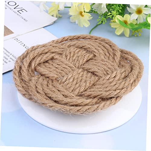 VOSAREA Table Coasters for Drinks Placemats Round Coasters for Drinks Absorbent Simple Cup Mat Cotton Placemat Cotton Rope Cup Coasters Cotton Cup Mat Cup Mat Handmade Home Placemat Jute