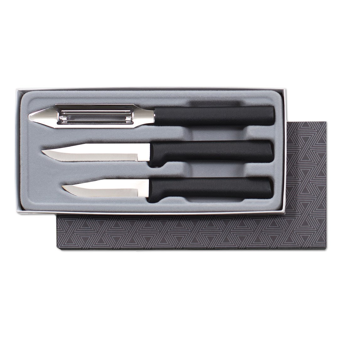 Rada Cutlery 3-Piece Basics Knife Gift Set ā Stainless Steel Kitchen Knives With Black Stainless Steel Resin Handles