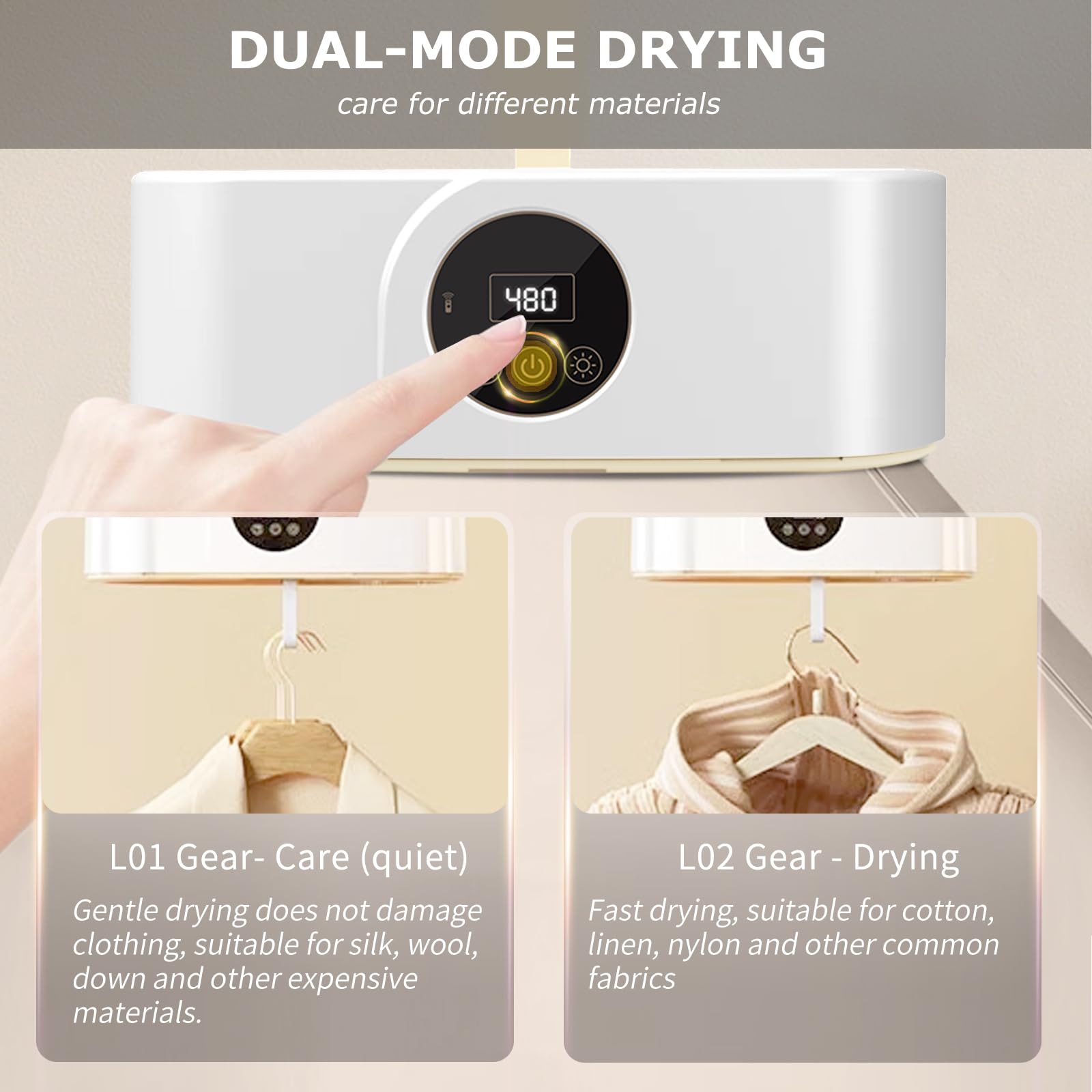 Ljusved Portable Clothes Dryer - Mini Portable Laundry Dryer Machine for Small Apartments, Hotel Room and Travelling