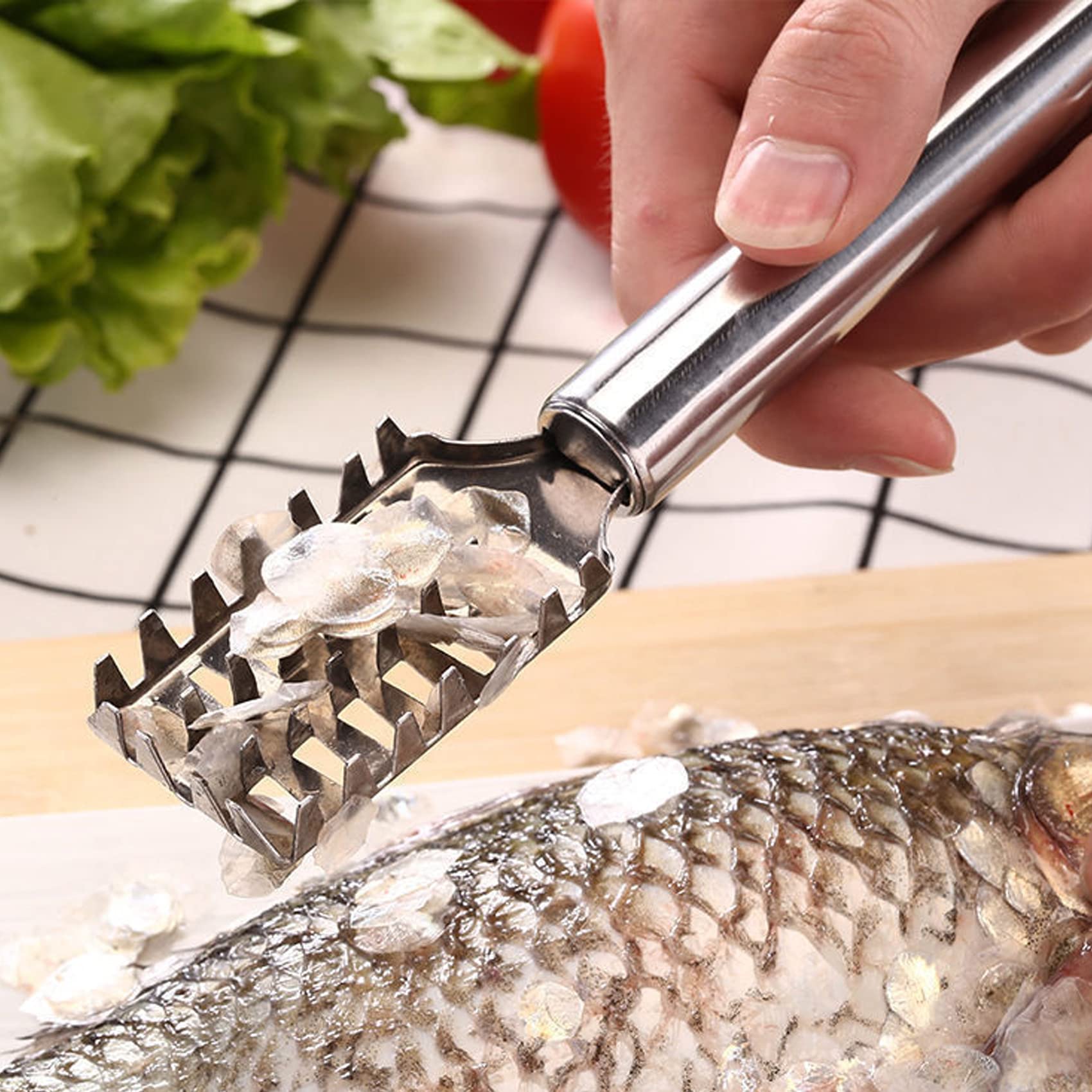 Fish Scaler, Fish Scale Remover,Fish Scaler Brush Fish Scaler Remover,Quickly Remove Fish Scale Stainless Steel,Easily Remove Fish Scales Without Fuss Or Mess