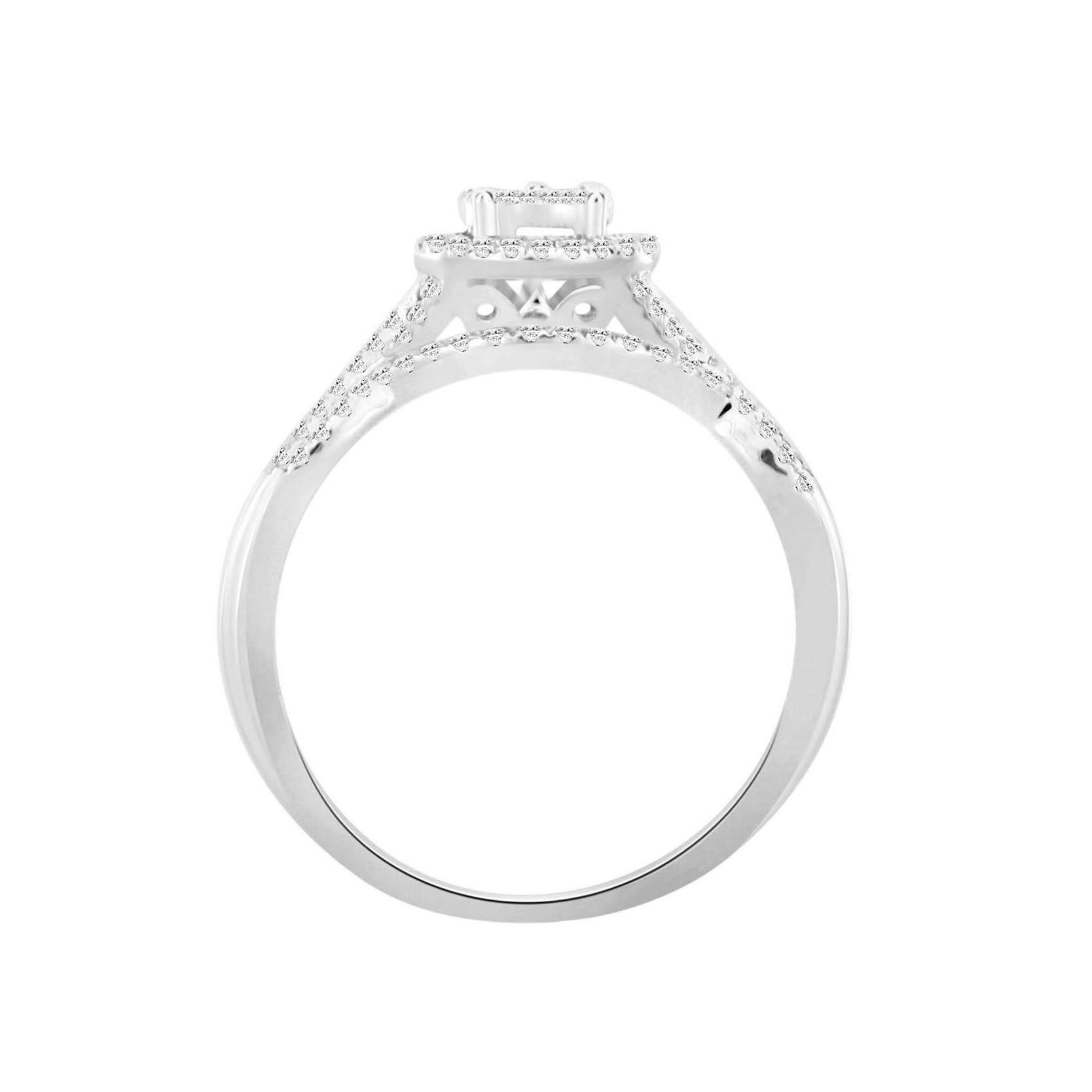 Eternal Bliss 1/4 cttw Round Natural Diamond Ladies Engagement Wedding Bridal Set in 10K Gold (white-gold, 8)