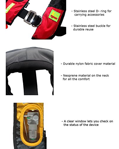 Eyson Inflatable Life Jacket Life Vest PFD Highly Visible Automatic (Red)