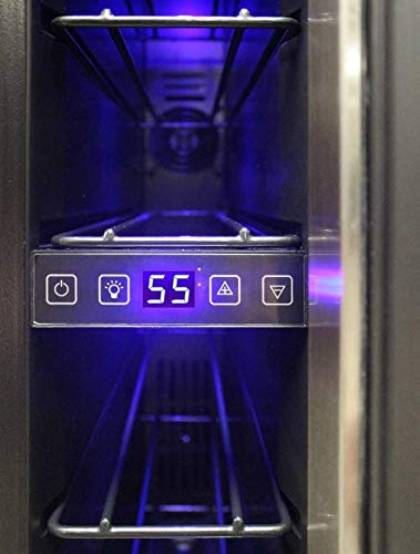 Vinotemp 7 Bottle Built-in Style Wine Cooler with Stainless Steel Door Trim and Dual Pane Glass