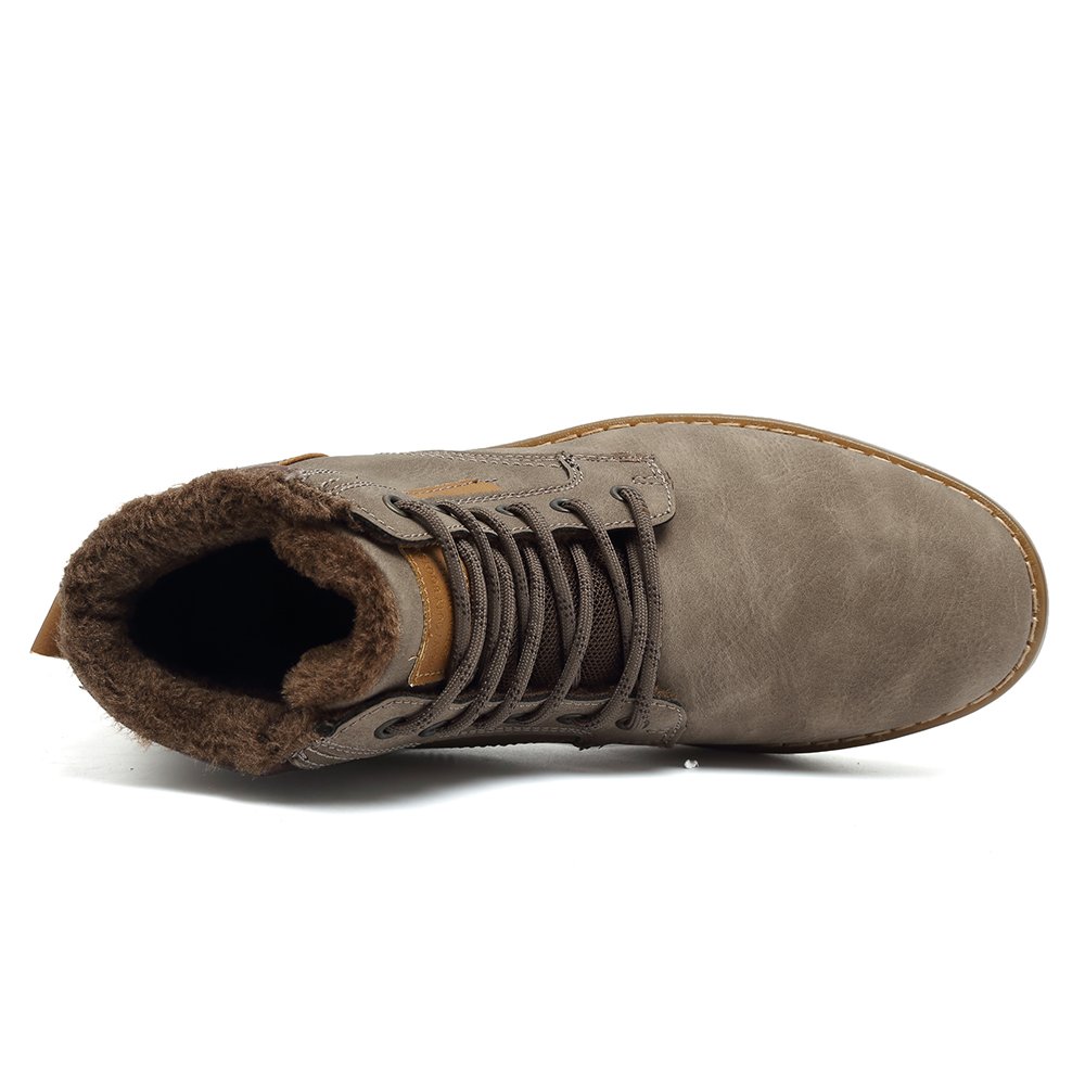 EYUSHIJIA Men's Waterproof Snow Boots Hiking Boot (10 D(M) US, Light Gray-Fur Lining)