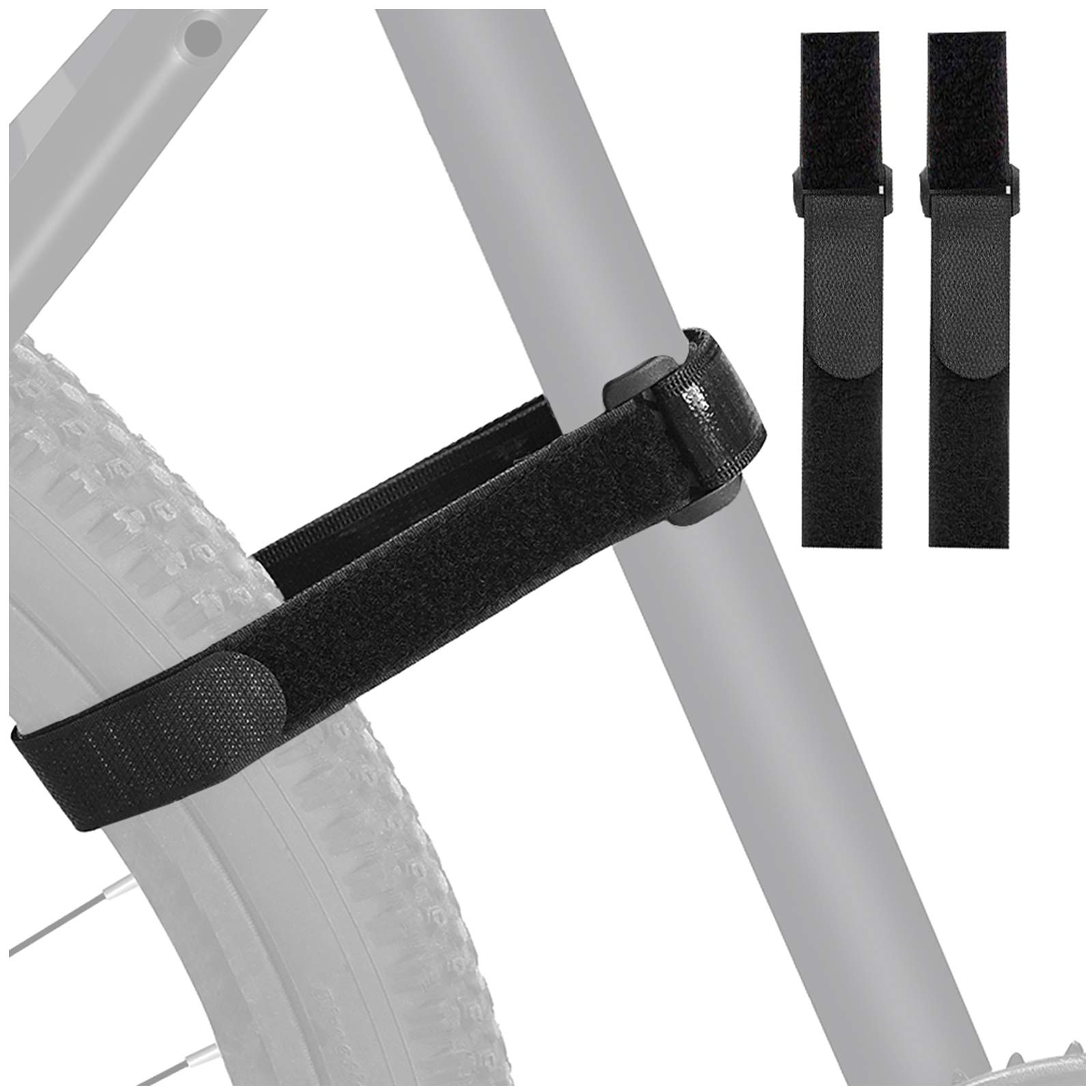 EUGO Bike Rack Straps, Reusable Adjustable Bicycle Bike Wheel Stabilizer Straps with Strong Gel Grip, Fixing Various Types of Bicycles Tire(2 Pack)