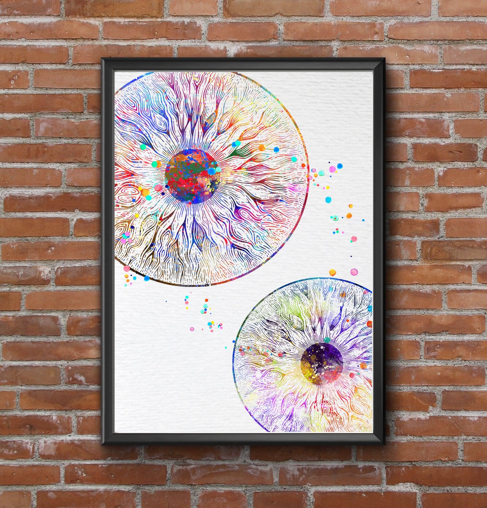 Dignovel Studios 11X14 Unframed Iris Human Eye Blood Vessels Ophthalmology Clinic Watercolor Art Print Poster Housewarming Wall Giclee Office Home Decor DN535