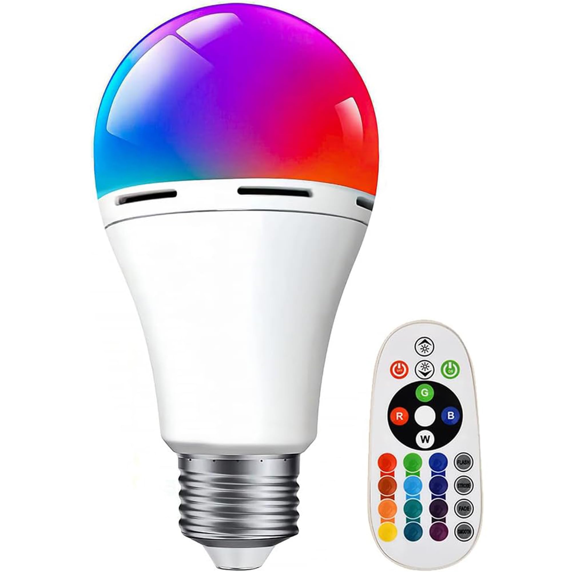 Rechargeable Battery Operated Light Bulb,400LM,60W Equivalent,E26 Detachable Charging Lamp Bulb,2500mA,16 Color Temperature,Remote Control Puck Emergency Lamp,Dimmer,for Non-Hardwired,1Pack