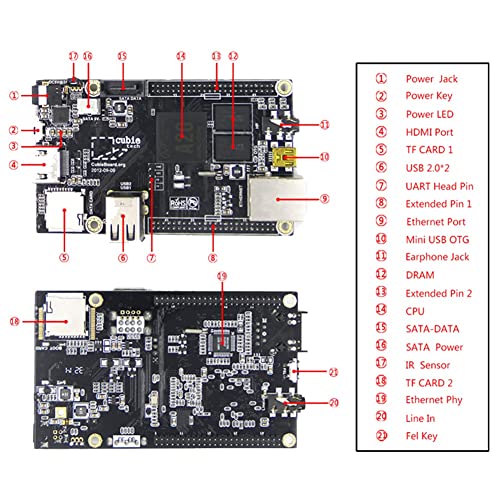 MAKIVI Cubieboard2 Development Board 1GB DDR3 8G EMMC ARM -A7 Dual-Core Allwinner A20 Core Board Supports Android Linux Kits