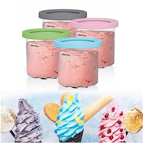 VRINO Creami Deluxe Pints, for Ninja Ice Cream Maker Pints, Ice Cream Pint Safe and Leak Proof Compatible NC301 NC300 NC299AMZ Series Ice Cream Maker