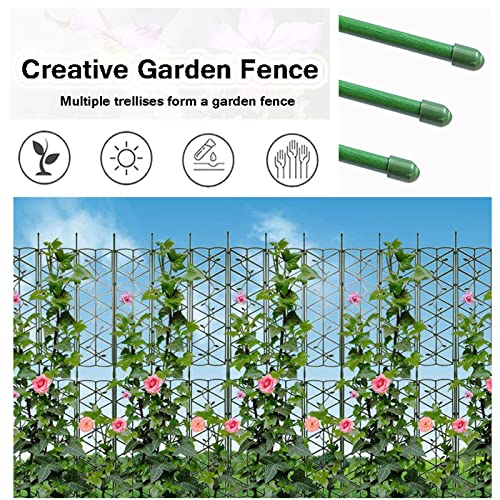 NOIRDA Garden Trellis for Climbing Plants, 90cm 120cm 150cm Outdoor Fence Climbing Frame with PE Grid, Rustproof Plant Support for Rose Ivy Vines Vegetable Flower, Green (Size : 90x30cm(35.4x11.8in))