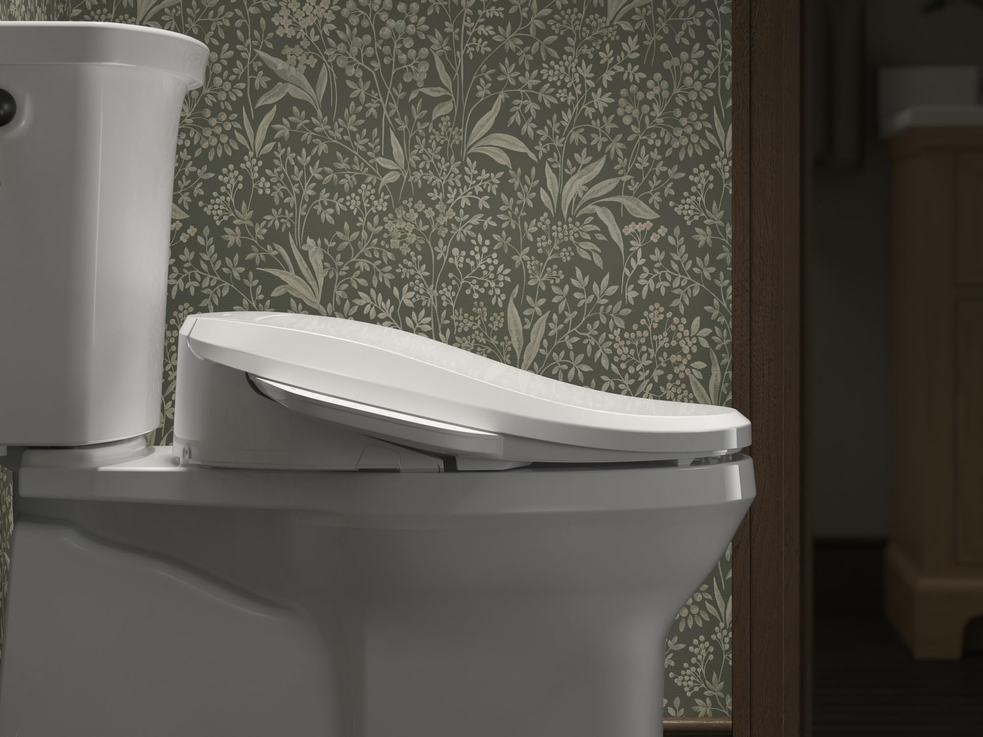 KOHLER 28229-96 K-28229-96 PureWash E725 Elongated Bidet Toilet Seat with Remote Control, Biscuit