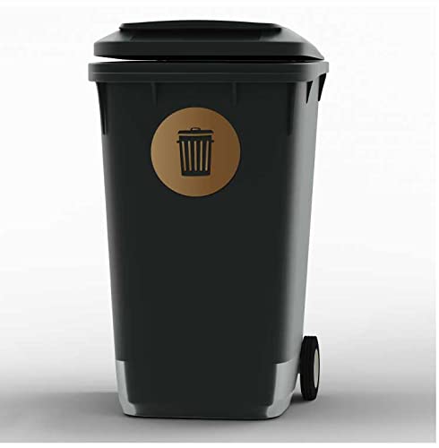 Vinyl Friend Recycle and Trash Sticker Logo Style Symbol to Organize Trash cans or Garbage containers and Bins - Contour Cut Decal Sticker (Copper, Large)