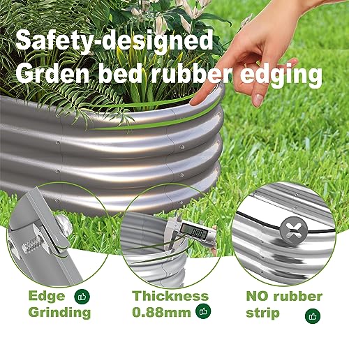 Growgoes Raised Garden Bed Kit, Galvanized Raised Garden Bed for Outdoor,Metal Planter Box for Planting Outdoor Plants Vegetables,Herb.4X2X1FT-Silver