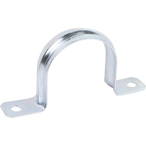 Morris Products Heavy Duty Rigid Pipe Strap – 2 Holes – 4 Inch - Secures Rigid, IMC Conduit - Zinc-Plated Steel - Reinforced Rib, Hole – Snap-On Installation – 1 Piece