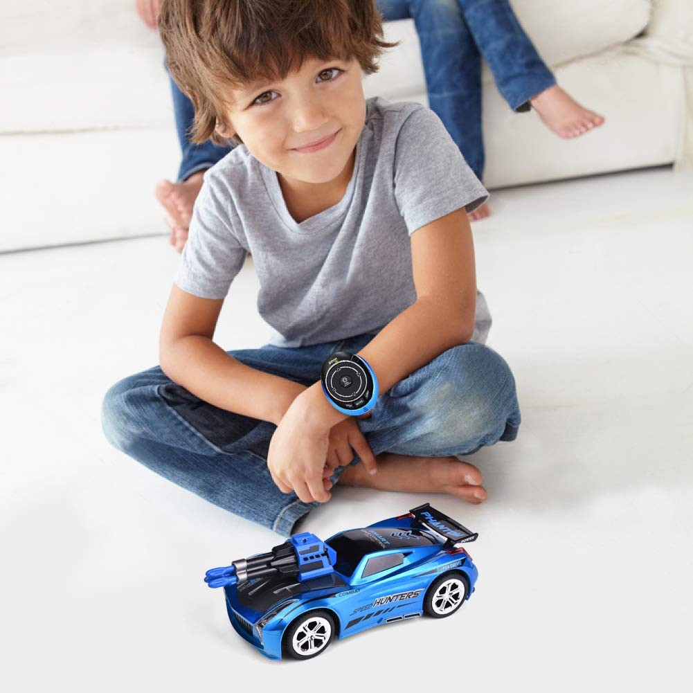 FUN LITTLE TOYS Remote Control Car, High Speed Racing Car with USB Charger, Multi Function & LED Light, Smart Watch Voice Command Remote Control Car