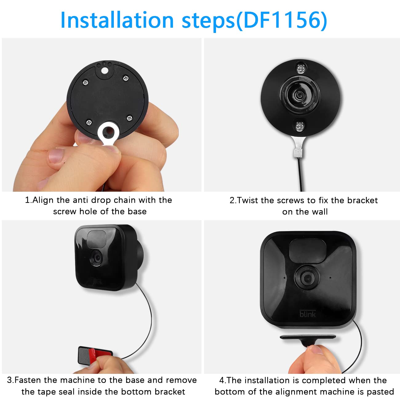 Holicfun Anti-Theft Mount with Security Chain for Blink Outdoor Camera, 2-Pack