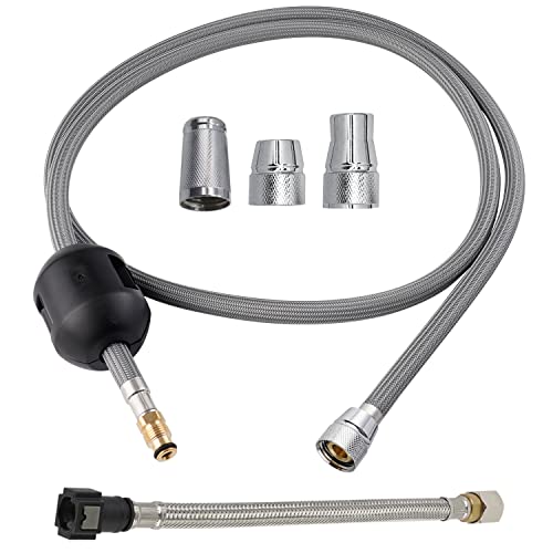 Hygie Rinse 88624000 Replacement Pull-out Faucet Hose Compatible with Hansgrohe Kitchen Faucets Standard Non-Select Single Hole, with 14.1oz/0.88lb Weight Ball, Kitchen Faucet Spray Hose 59 +10.5 Inch