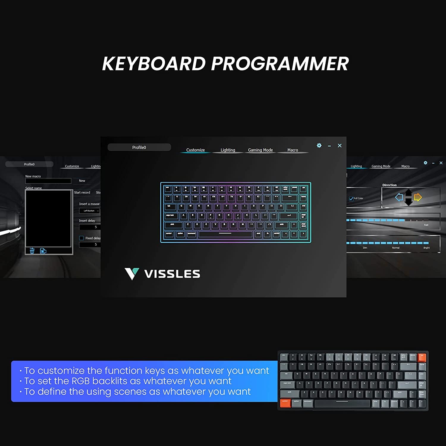 Vissles V84 Wireless Bluetooth/USB Wired Mechanical Keyboard with Wrist, Hot Swappable Mechanical Gaming Keyboard Compact 84 Keys, Tenkeyless RGB Dynamic Backlit for Mac Windows (hot swappable-Brown)