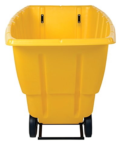 Vestil TDT-100-LD-YELLOW Plastic Light Duty Tilt Truck 1 Cubic Yard 850 Lb. Capacity Yellow