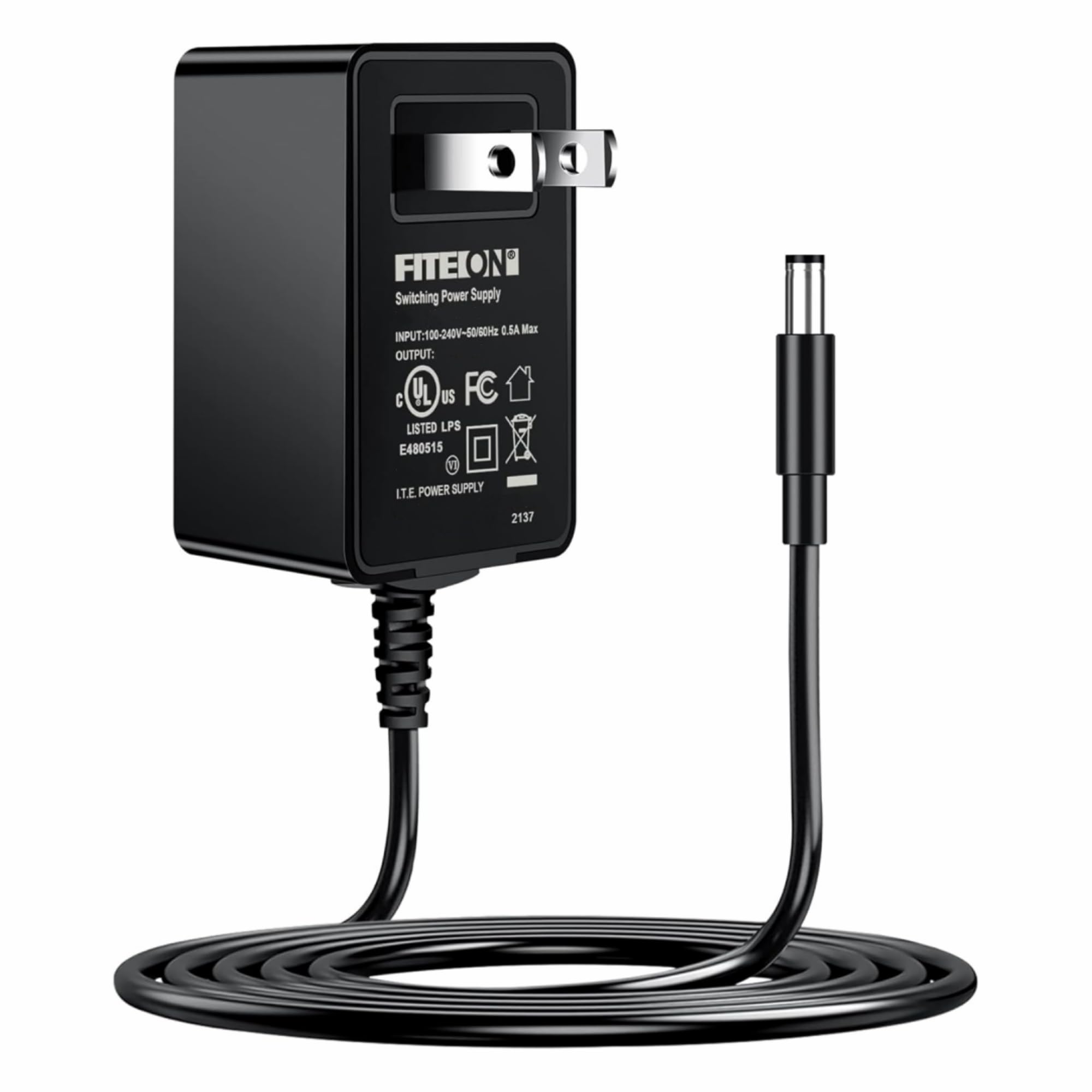 FITE ON 6V 2A [6 Volts 2 Amps] Adapter Power Supply AC to DC Plug 5.5 x 2.1mm & 2.5mm for 6volt 100mA 300mA 500mA 600mA 800mA 900mA 1000mA 1500mA 2000mA